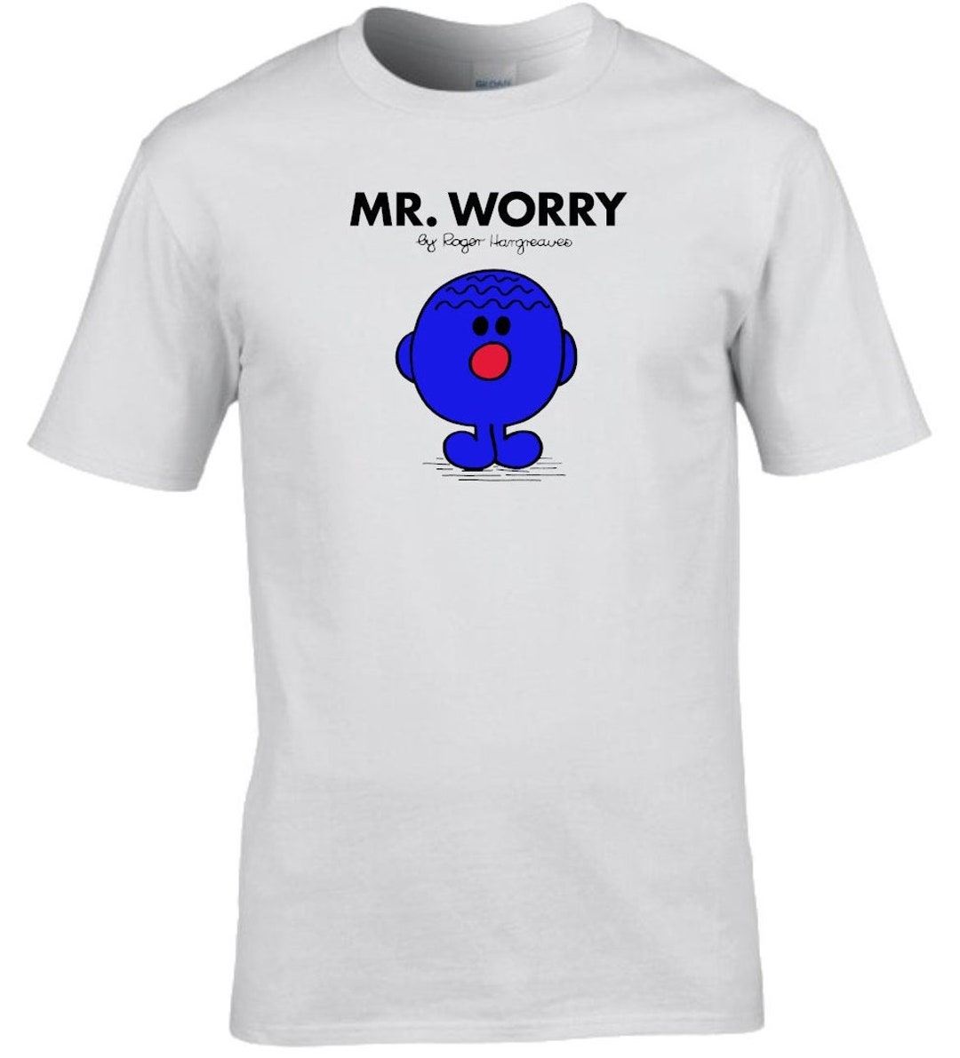 Mr Men Mr Worry Premium Ring Spun T-shirt - Etsy UK