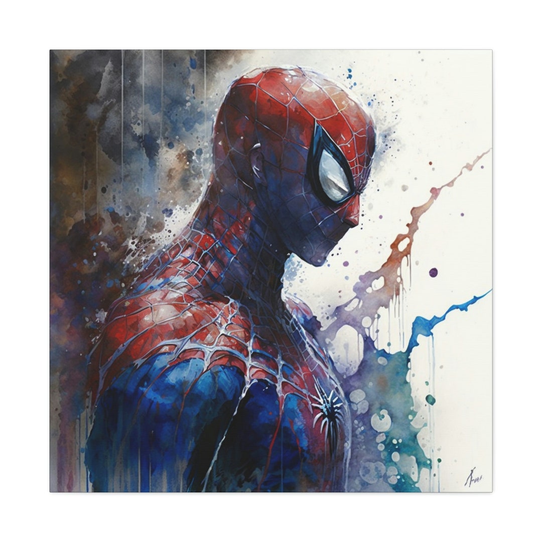 Introducing Our Stunning Watercolor Canvas for Spiderman, a Unique ...
