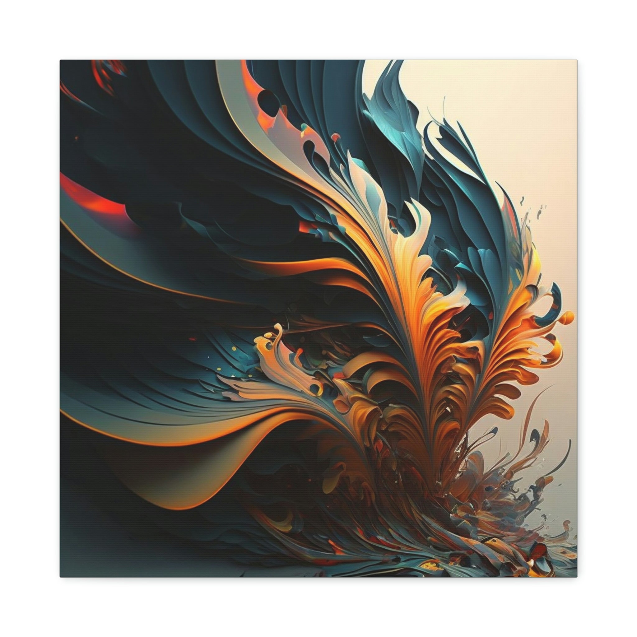 Peacock Abstract Art Canvas Gallery Wraps - Etsy