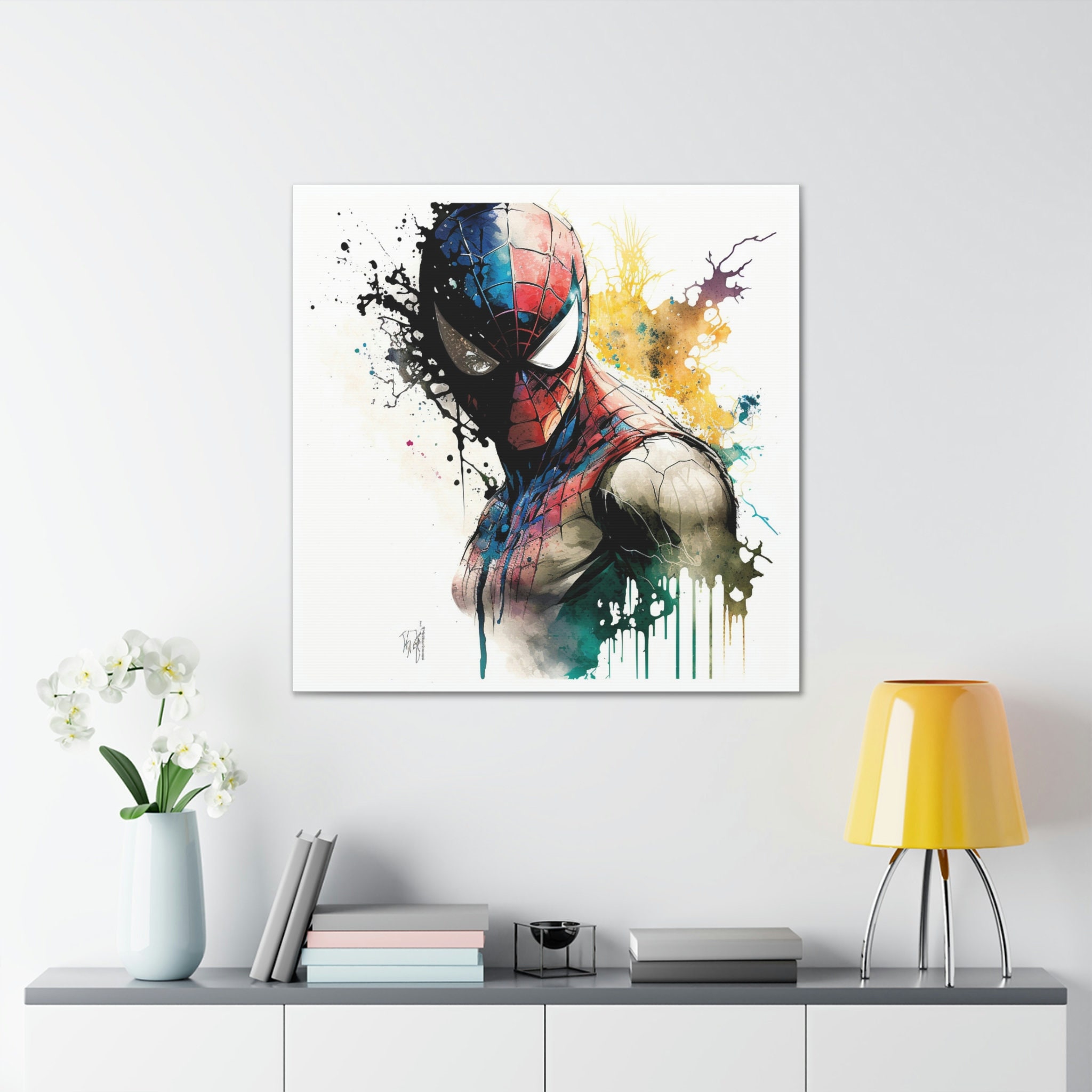 Introducing Our Stunning Watercolor Canvas of Spiderman, the Beloved ...