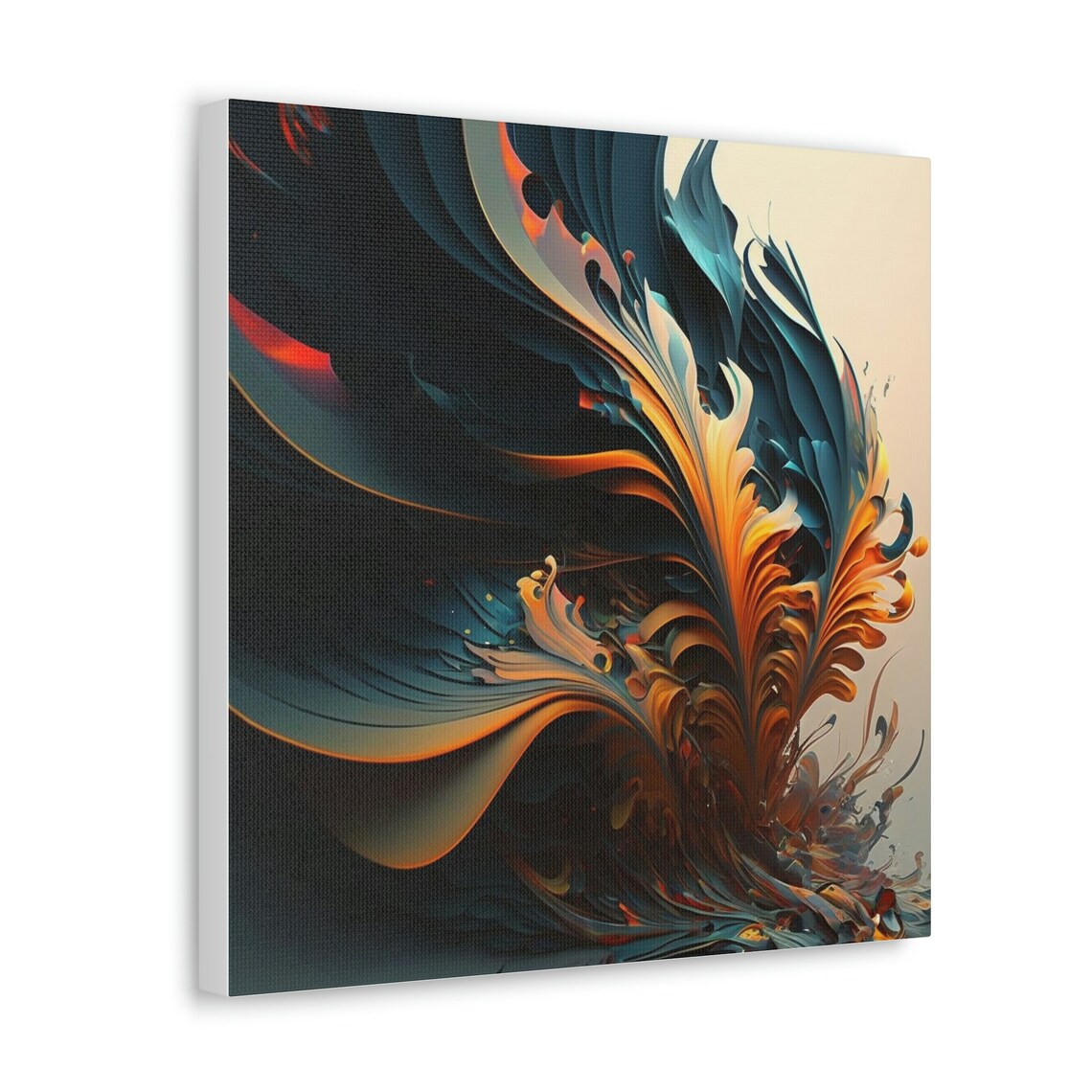 Peacock Abstract Art Canvas Gallery Wraps - Etsy