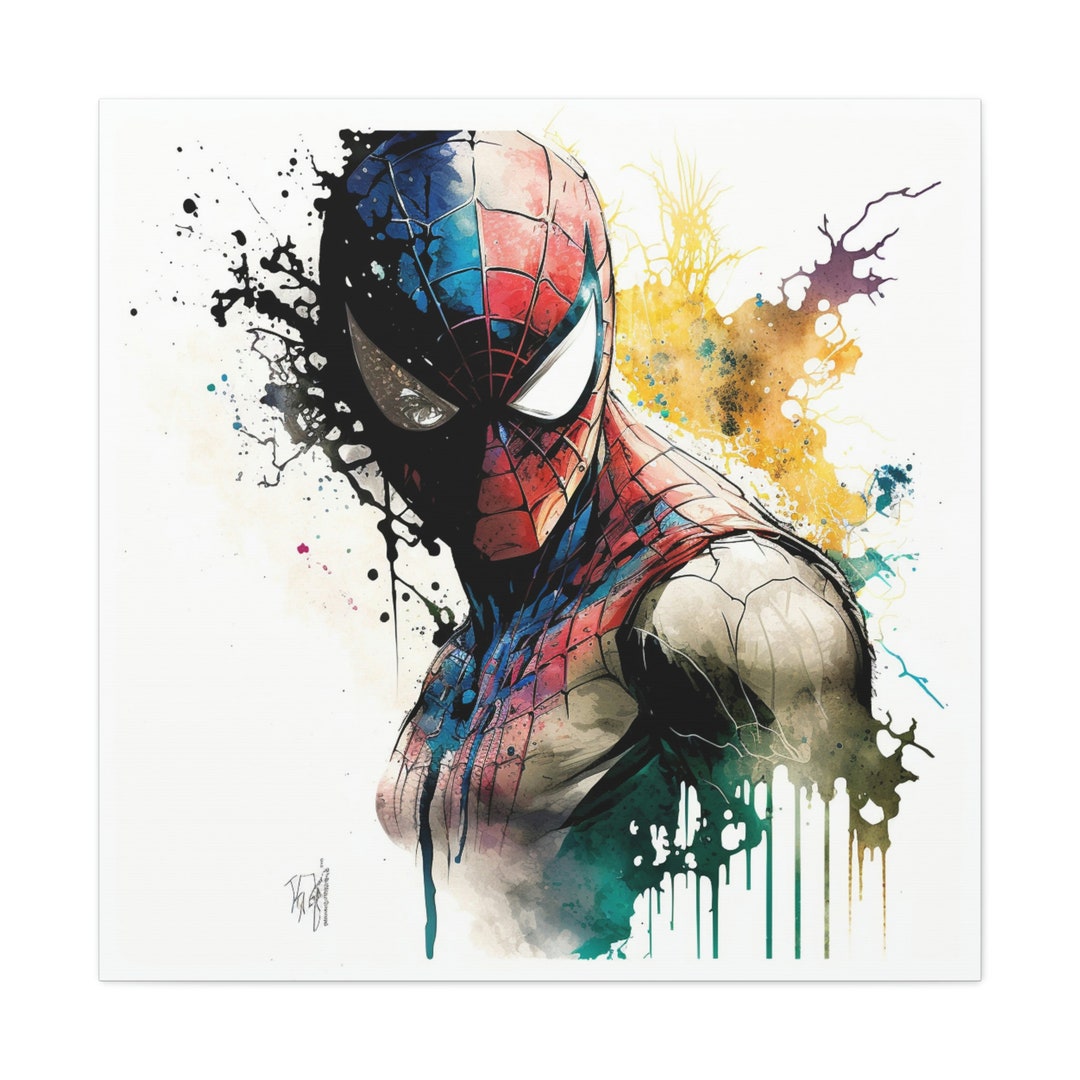 Introducing Our Stunning Watercolor Canvas of Spiderman, the Beloved ...