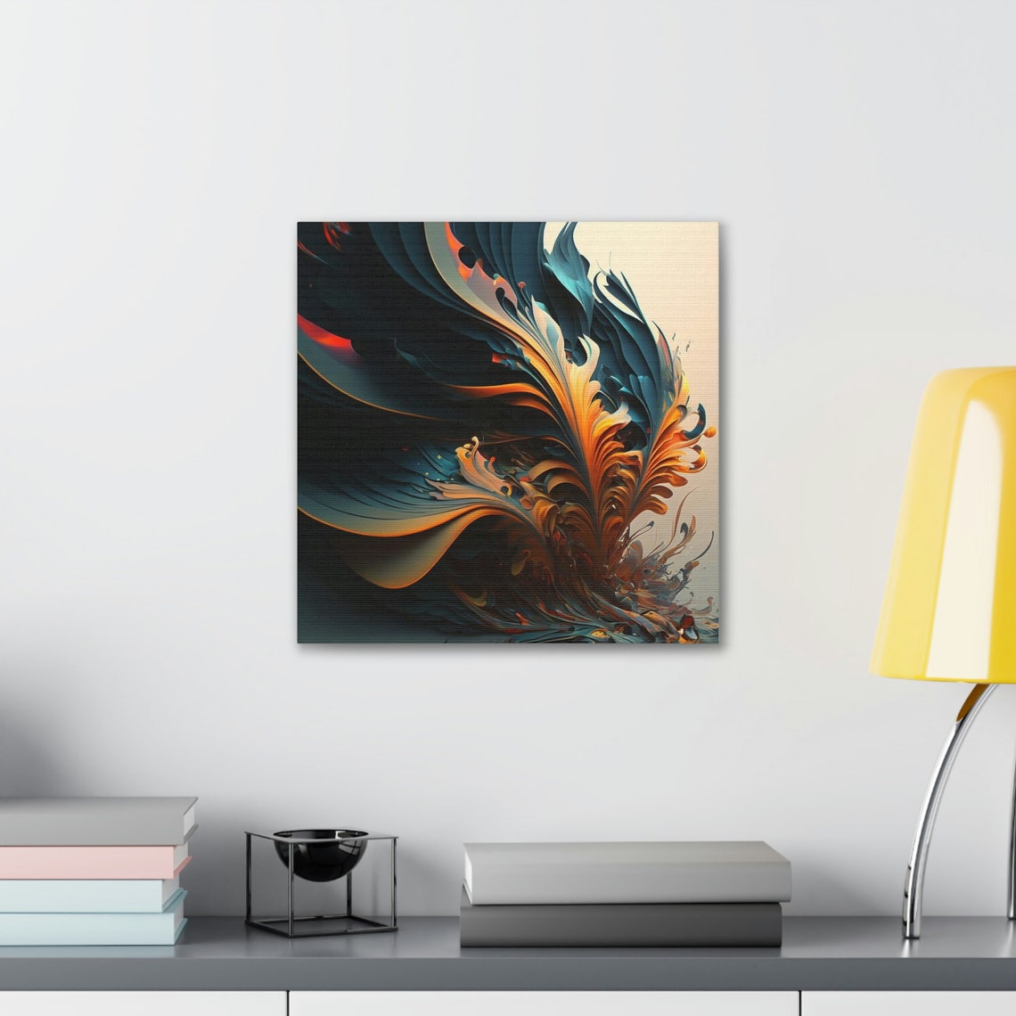 Peacock Abstract Art Canvas Gallery Wraps - Etsy