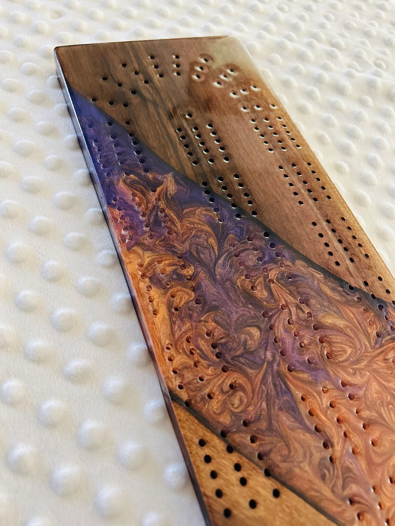 Customizable Epoxy Resin Walnut Cribbage Board - Etsy