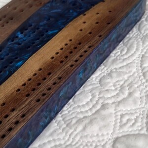Customizable Epoxy Resin Walnut River Cribbage Board - Etsy