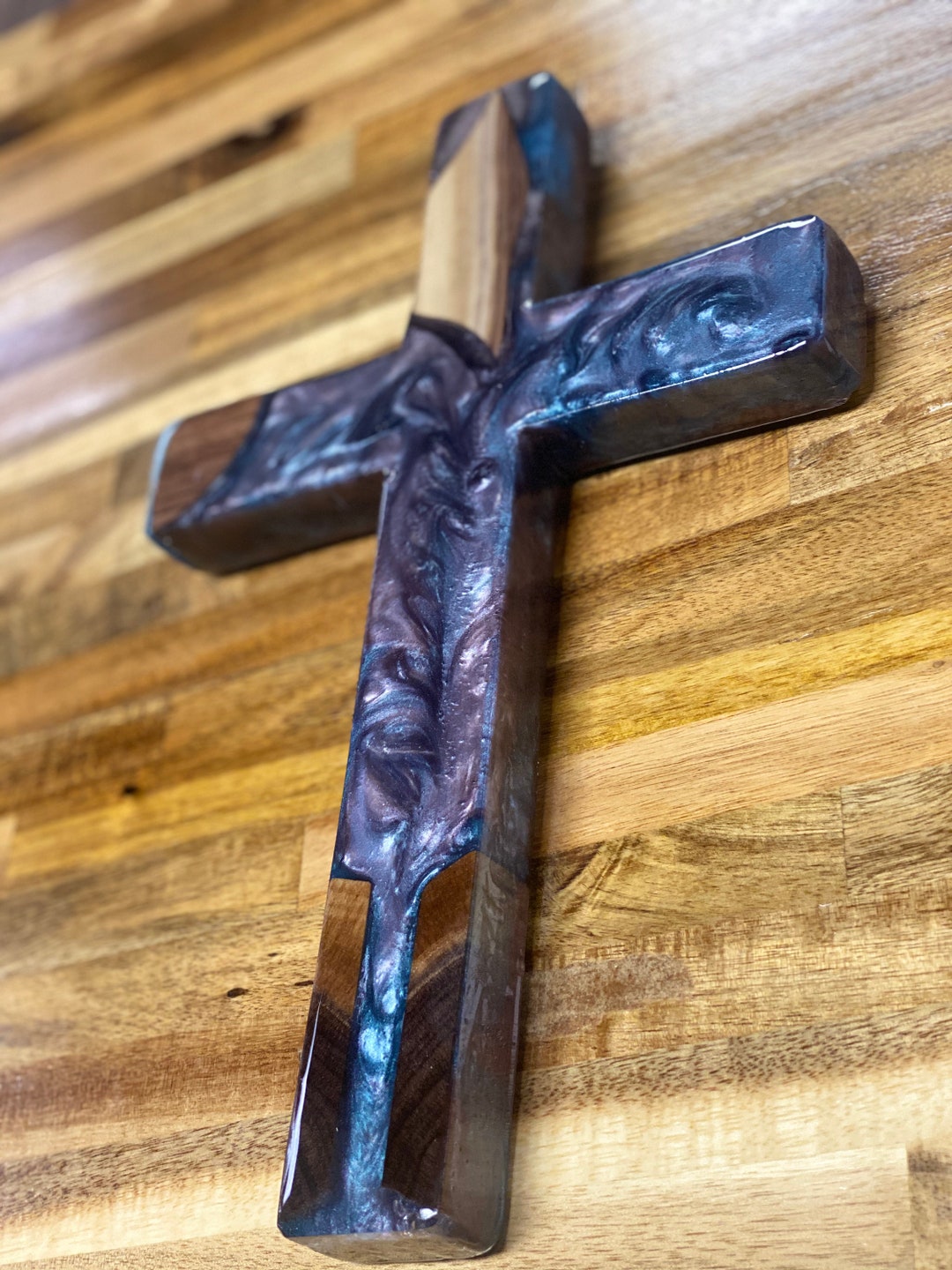 Customizable 12x8 Live Edge Epoxy Resin Cross - Etsy
