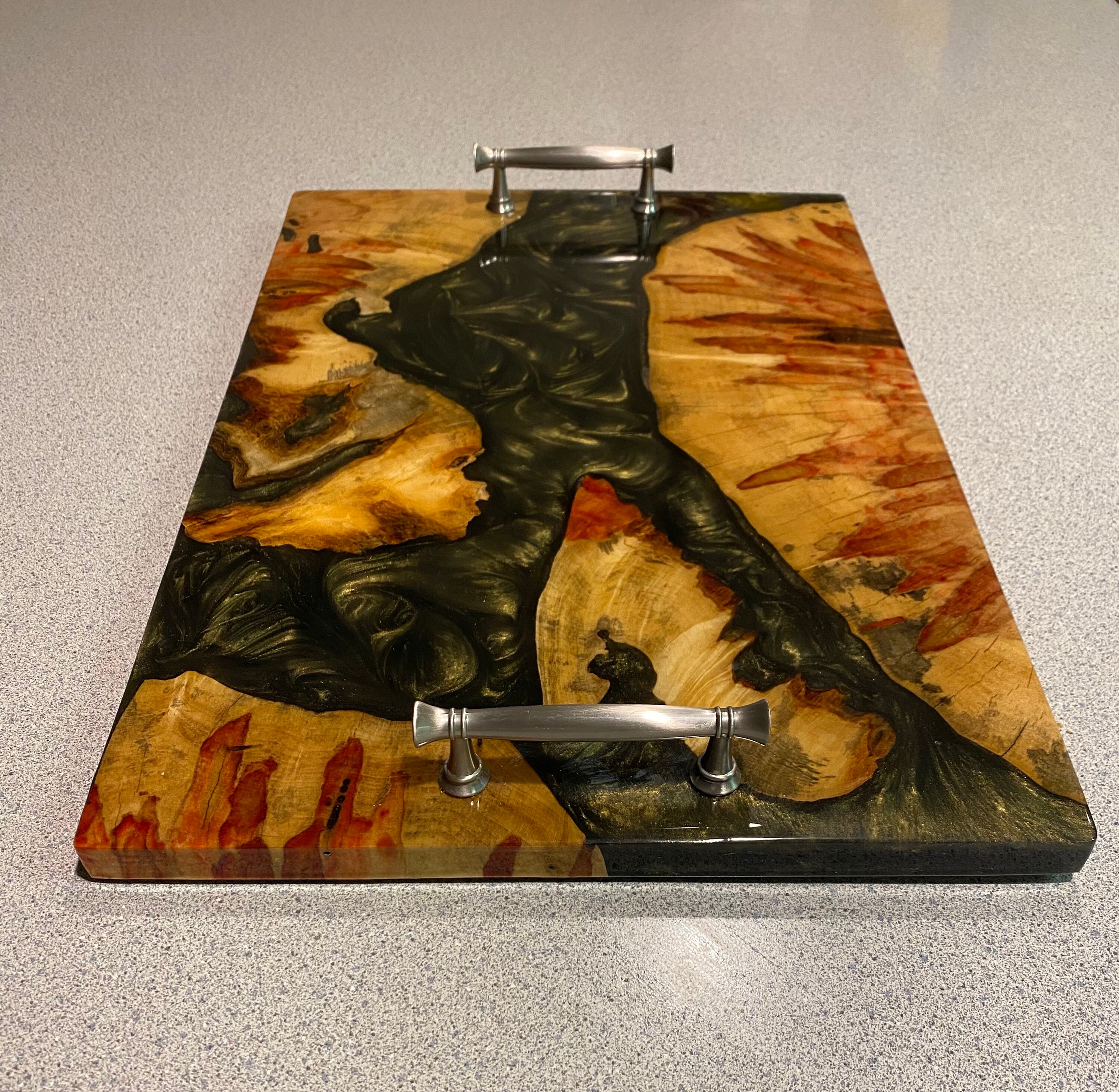 Epoxy Resin, Box Elder Serving Tray - Etsy