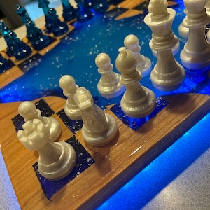 Customizable Epoxy Resin Chess Board With Led Lights - Etsy Canada