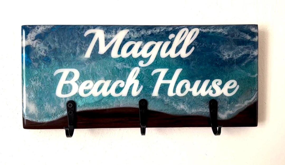 Epoxy Resin Ocean Themed Key Holder Wall Hanging - Etsy