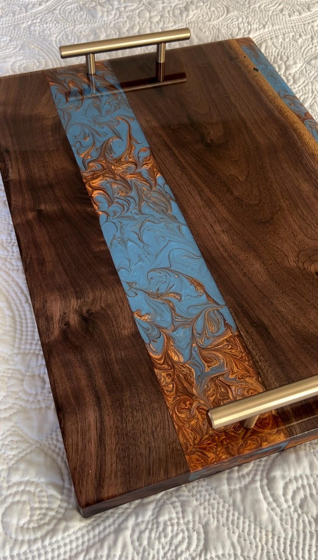 Customizable Walnut and Epoxy Serving Tray - Etsy