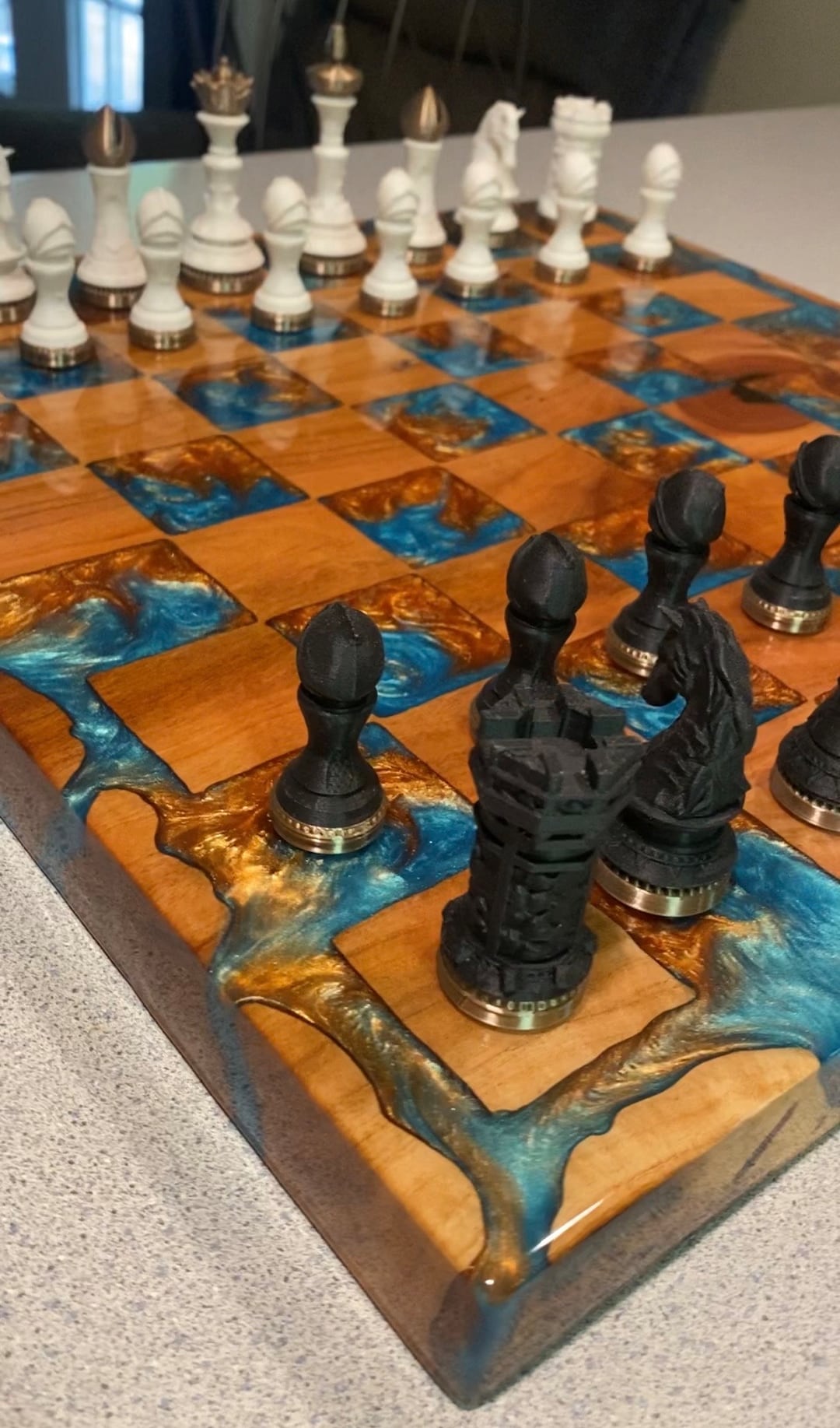 Customizable Epoxy Resin Chess Board - Etsy