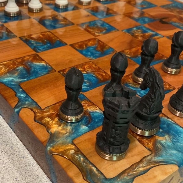 Epoxy Resin Chess Board - Etsy