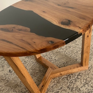 Epoxy Resin and Oak Table - Etsy