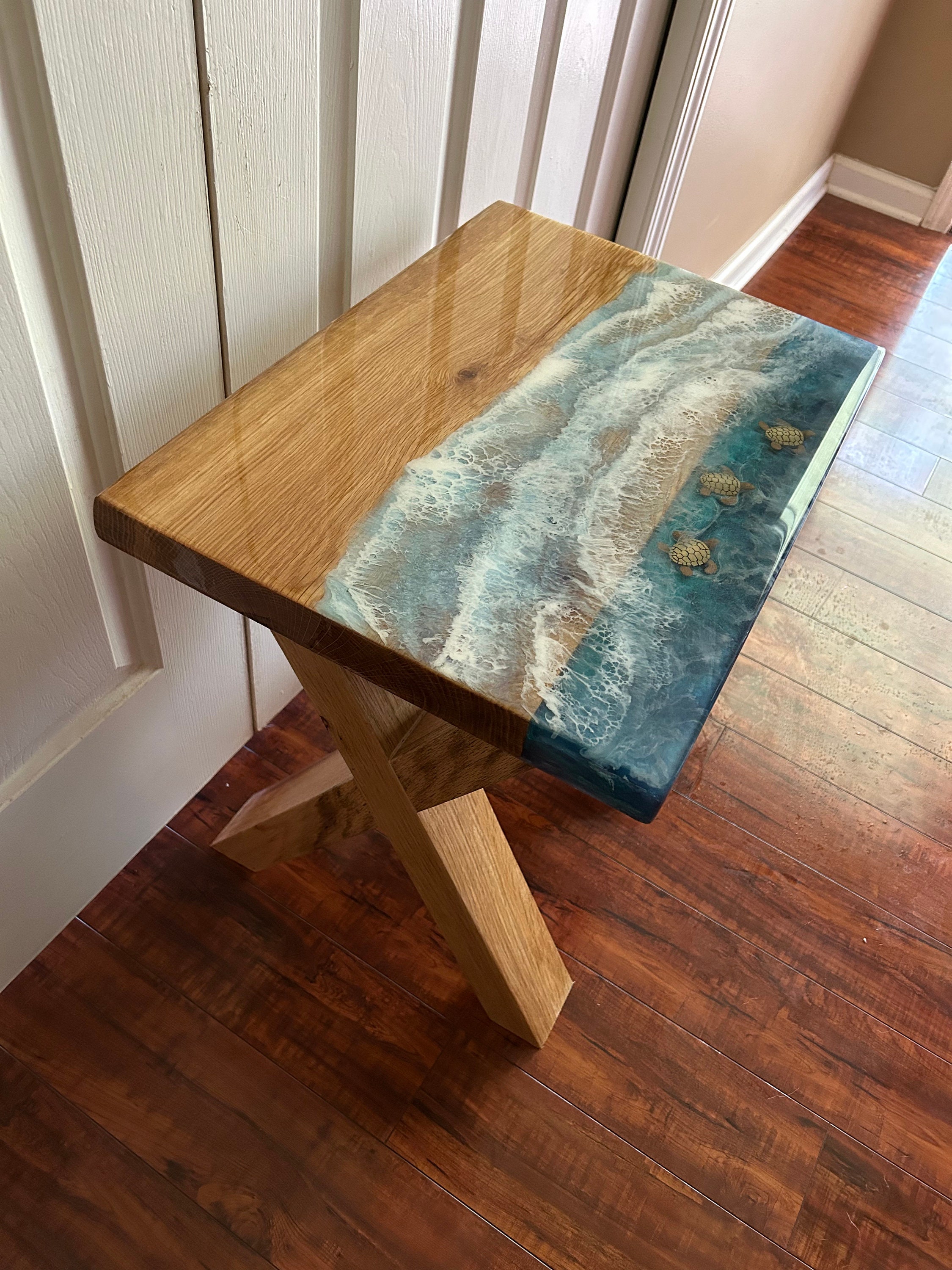 Epoxy Ocean End Table - Etsy
