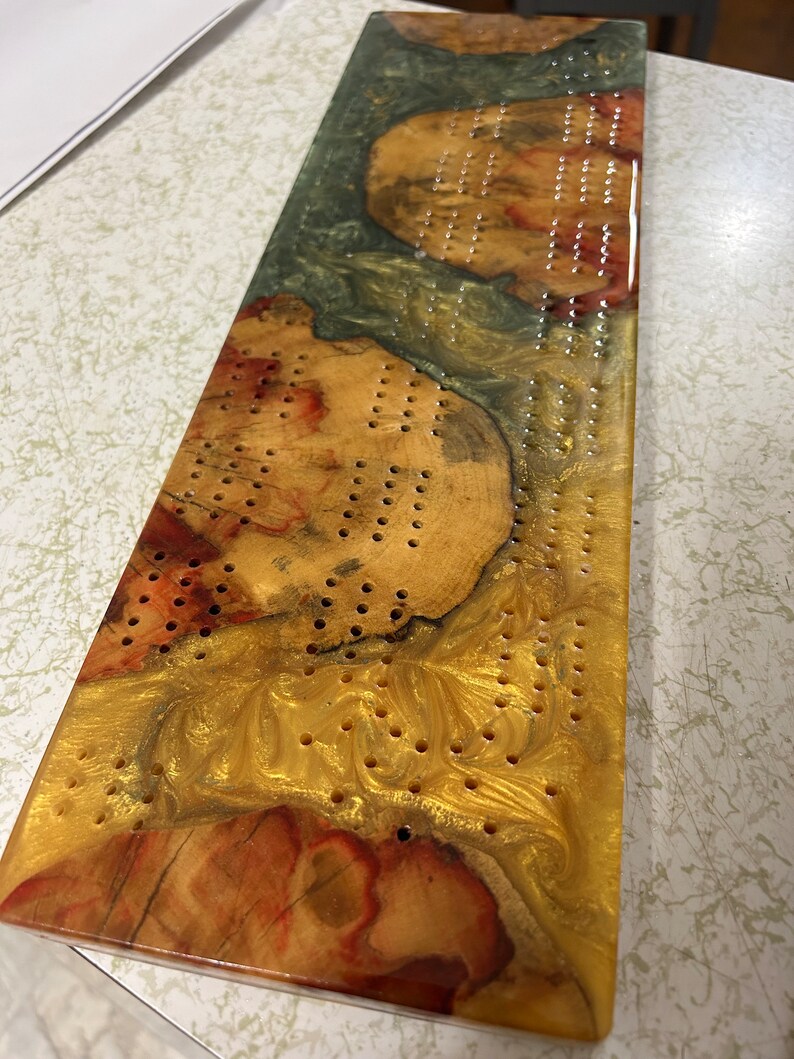 Customizable Epoxy Resin Cribbage Board - Etsy