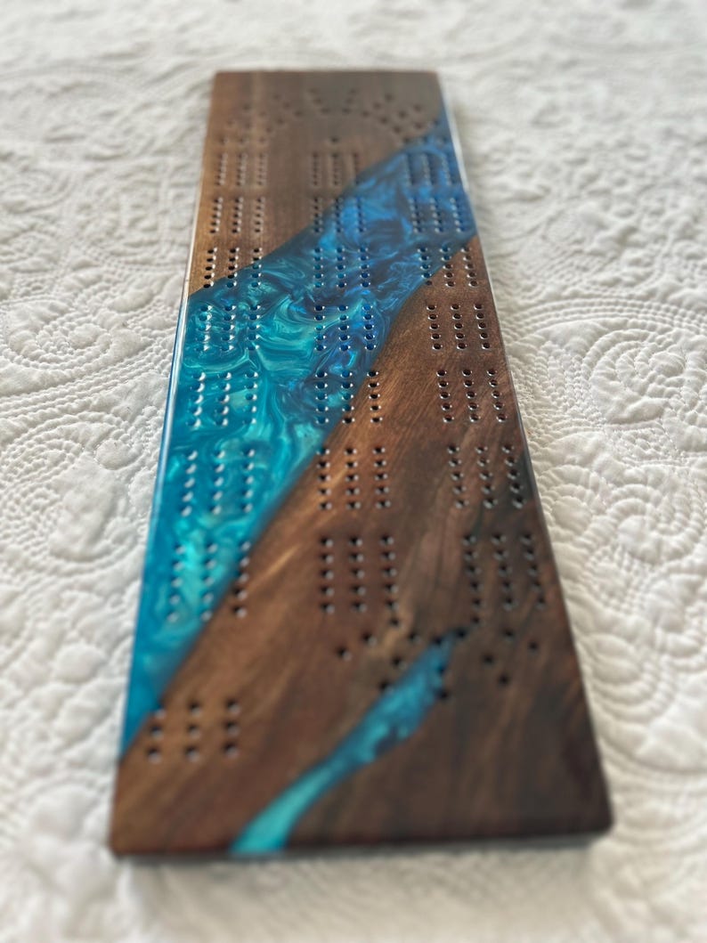 Customizable Epoxy Resin Walnut Cribbage Board - Etsy