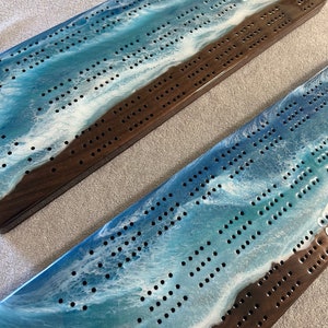 Epoxy Resin Ocean Theme Walnut Cribbage Board - Etsy