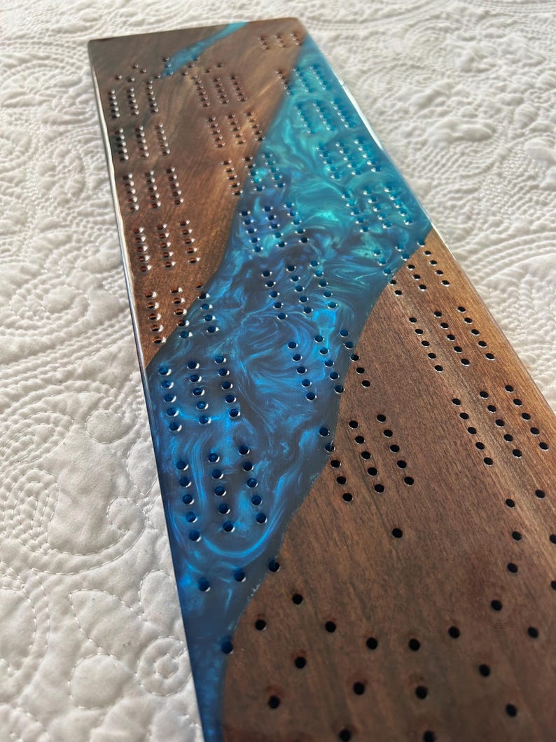 Customizable Epoxy Resin Walnut Cribbage Board - Etsy
