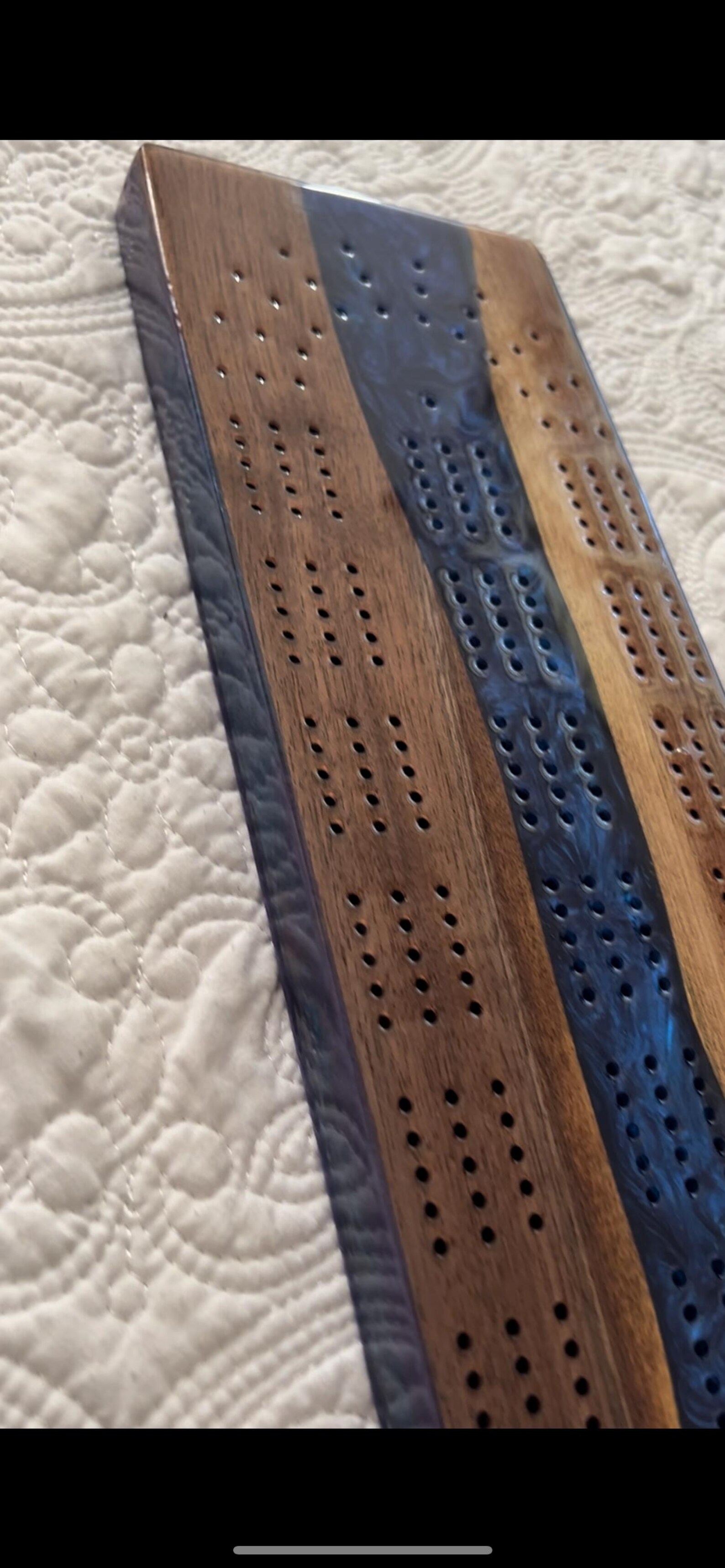 Customizable Epoxy Resin Walnut River Cribbage Board - Etsy