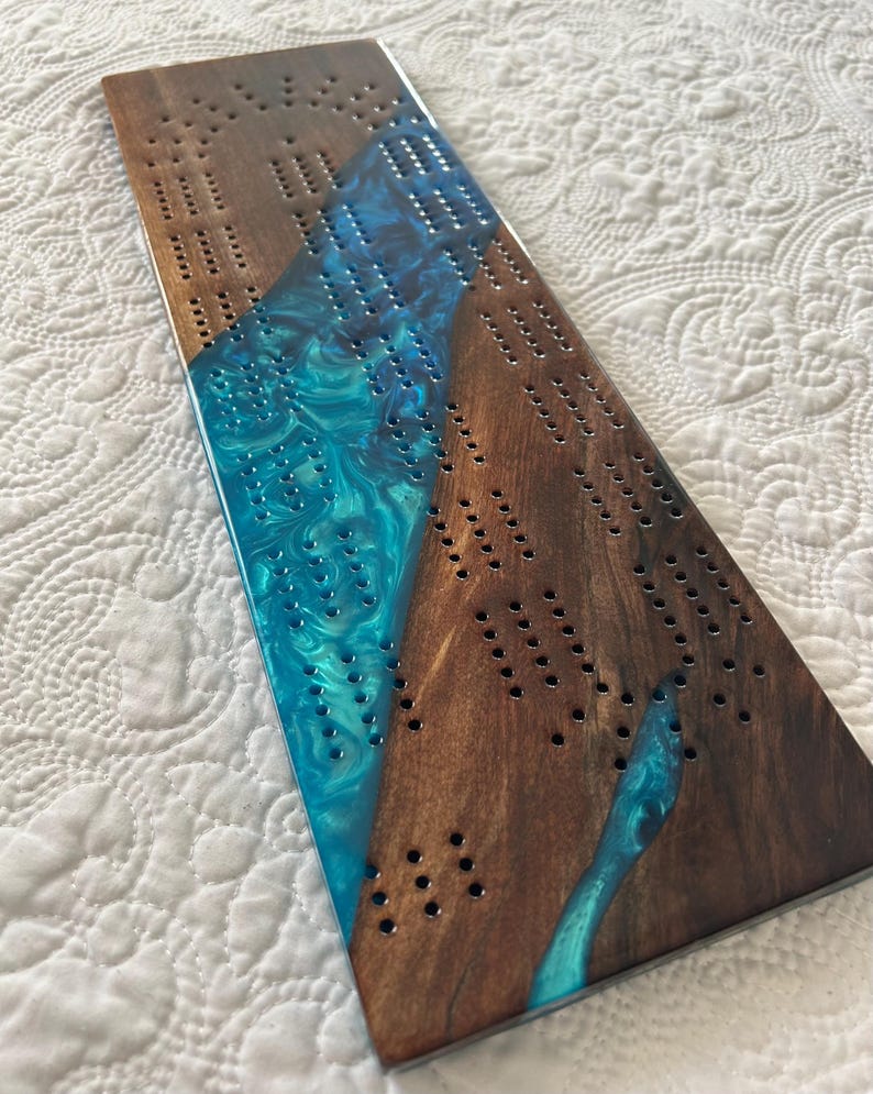 Customizable Epoxy Resin Walnut Cribbage Board - Etsy