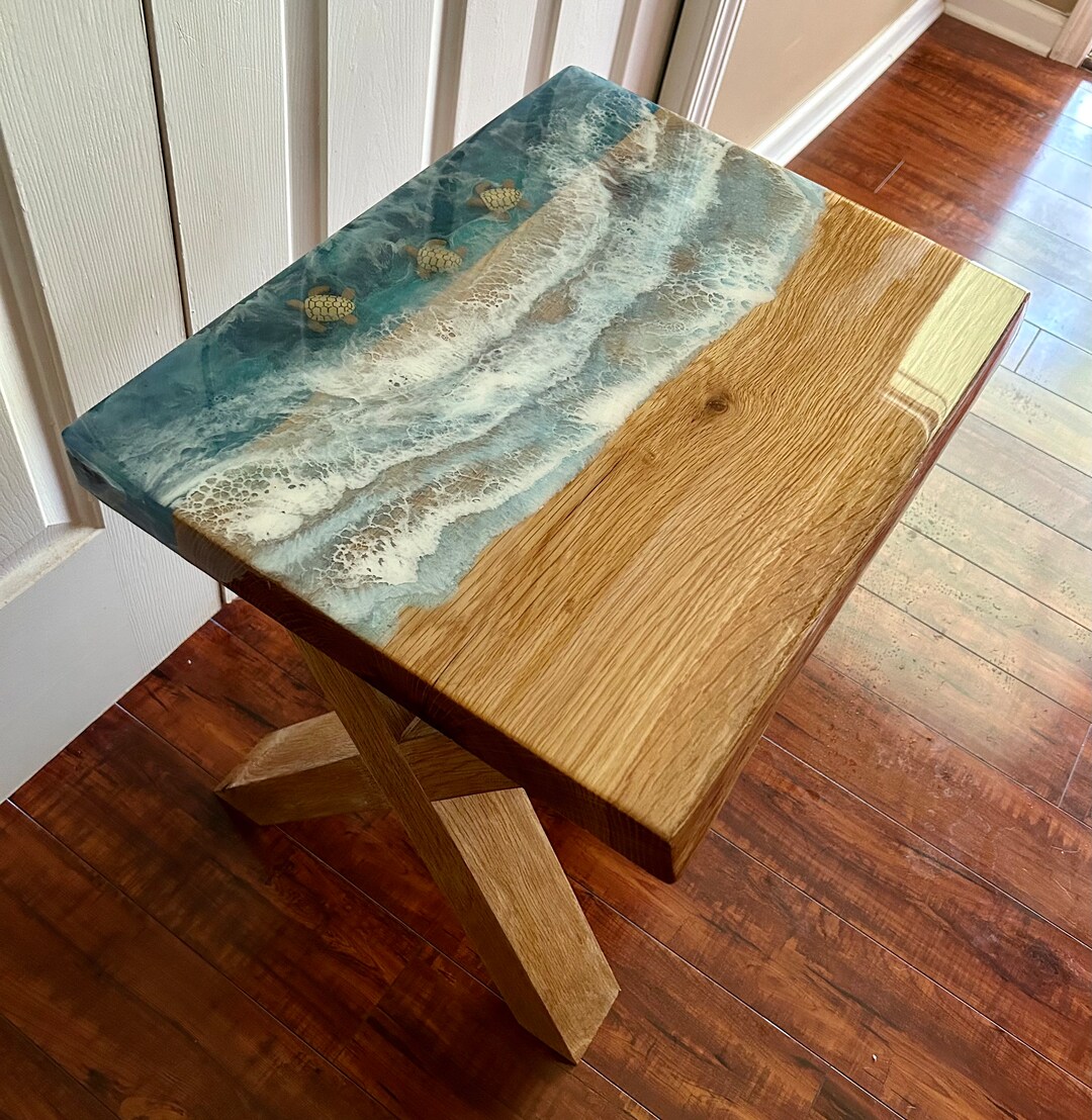 Epoxy Ocean End Table - Etsy