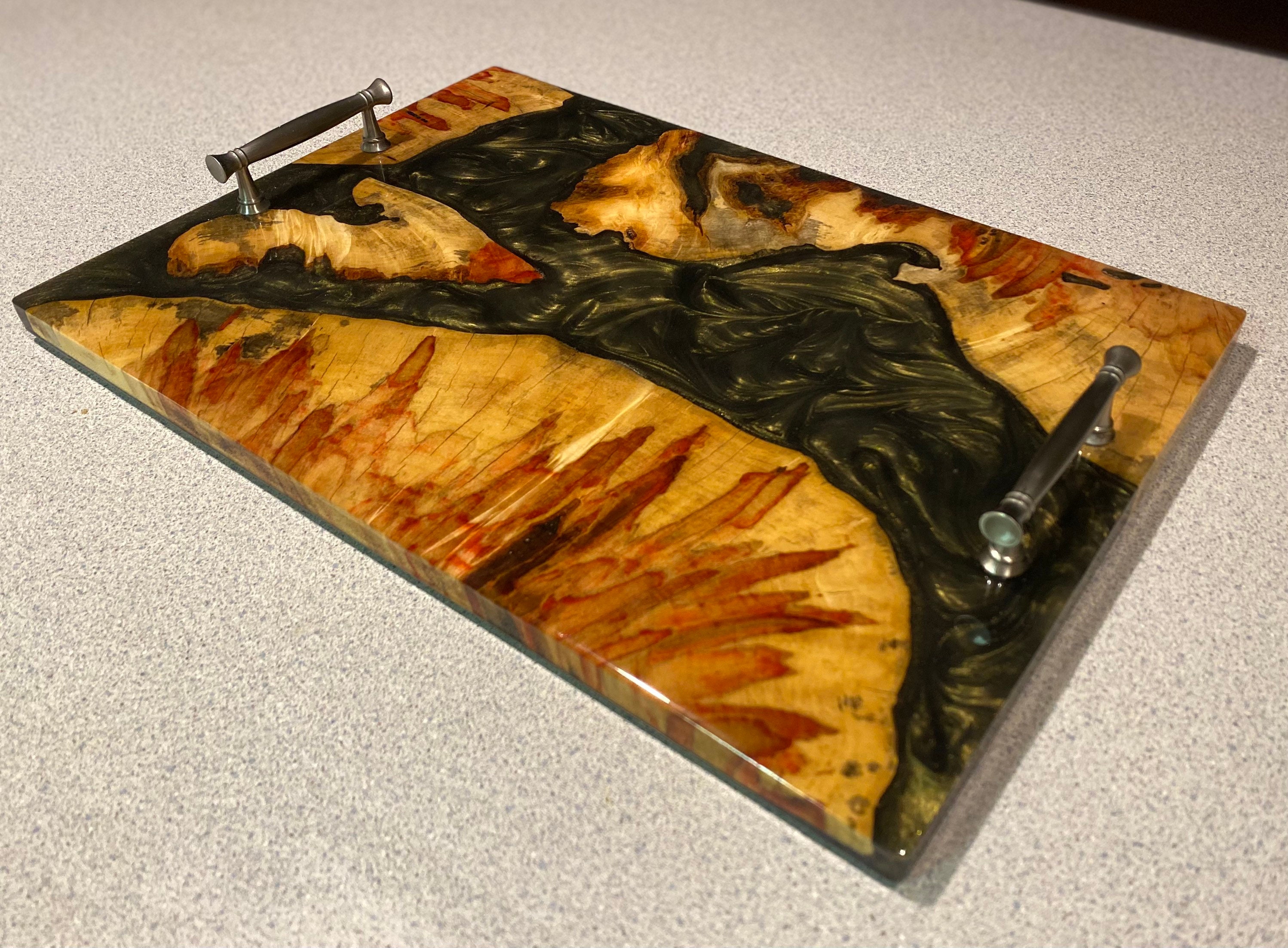 Epoxy Resin, Box Elder Serving Tray - Etsy