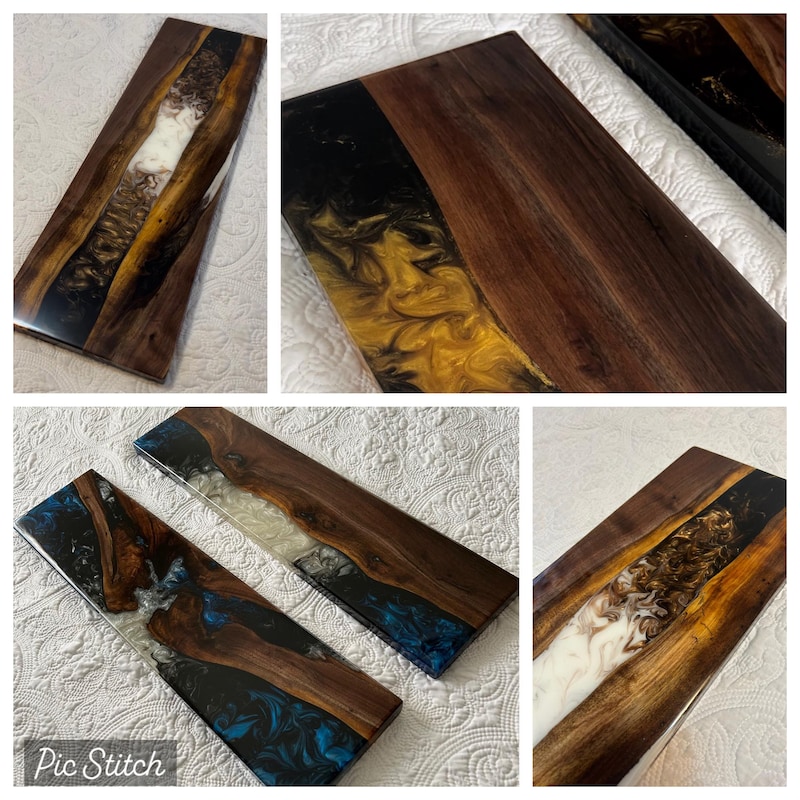 Walnut and Epoxy Shelf - Etsy
