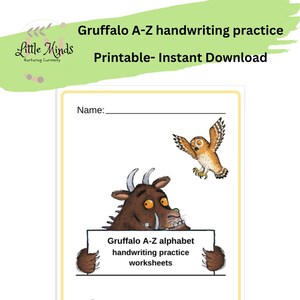 Gruffalo A-Z Handwriting Practice Sheets. Digital Download in PDF. Make ...