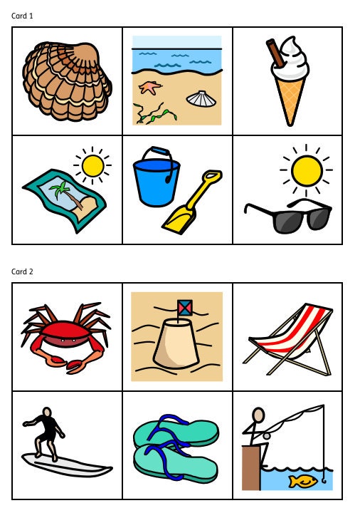 British Seaside Bingo Game for Children - Etsy