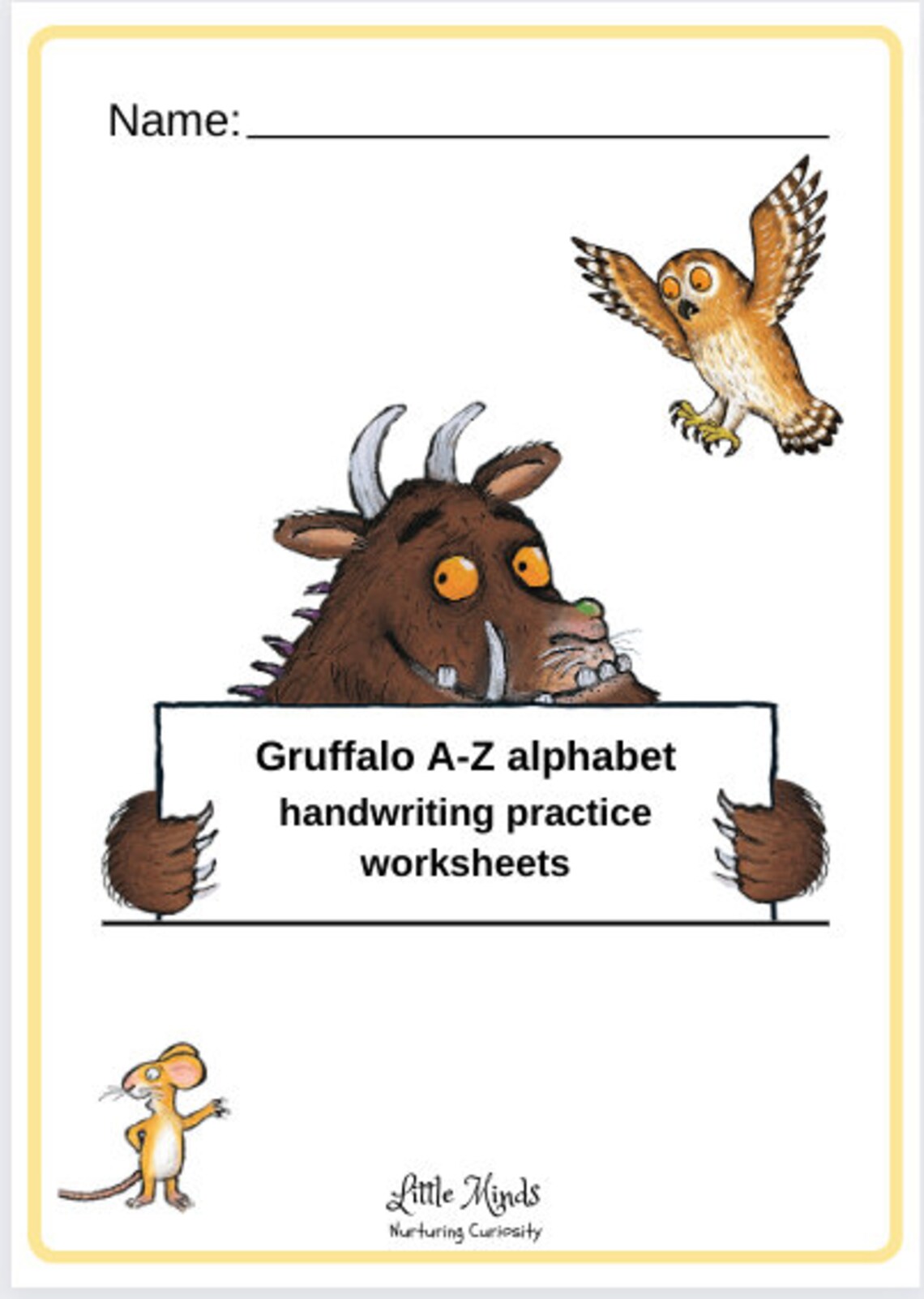 Gruffalo A-Z Handwriting Practice Sheets. Digital Download in PDF. Make ...
