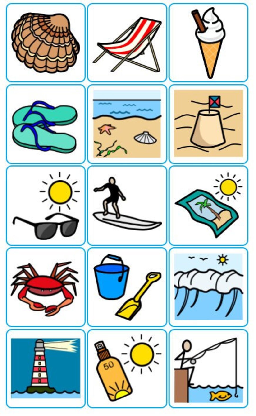 British Seaside Bingo Game for Children - Etsy