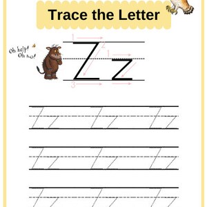 Gruffalo A-Z Handwriting Practice Sheets. Digital Download in PDF. Make ...