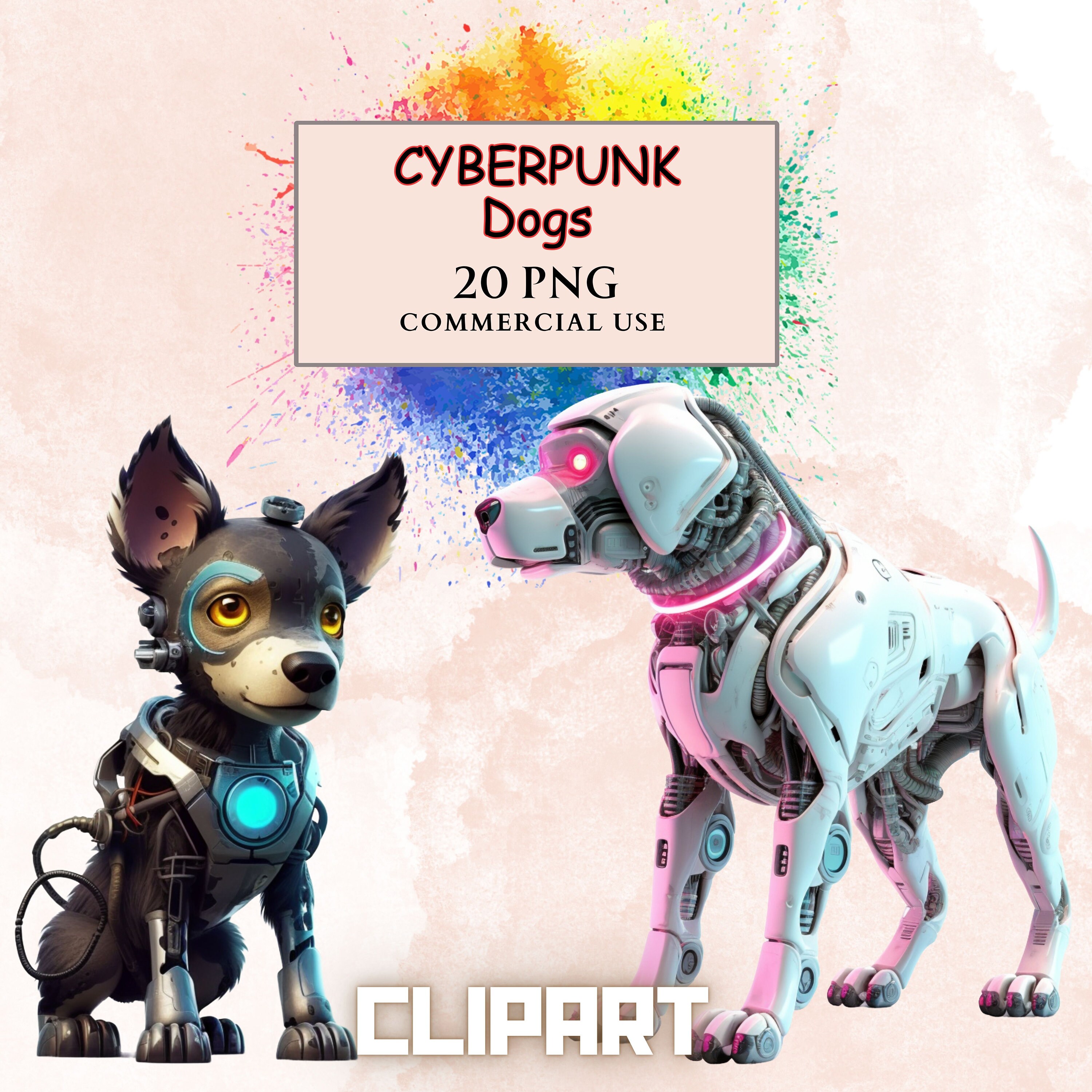 Dog Clipart Cyberpunk Clipart Cyberpunk Dog Clipart 3D - Etsy