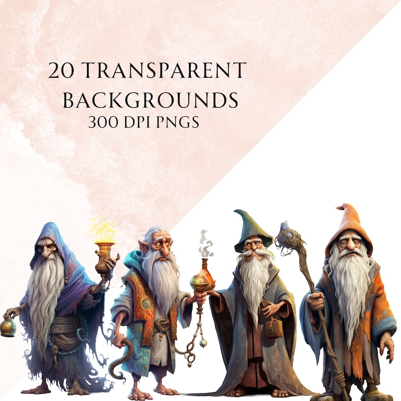 Warlock Clipart Cute Old Warlock Pngs Transparent Pngs - Etsy