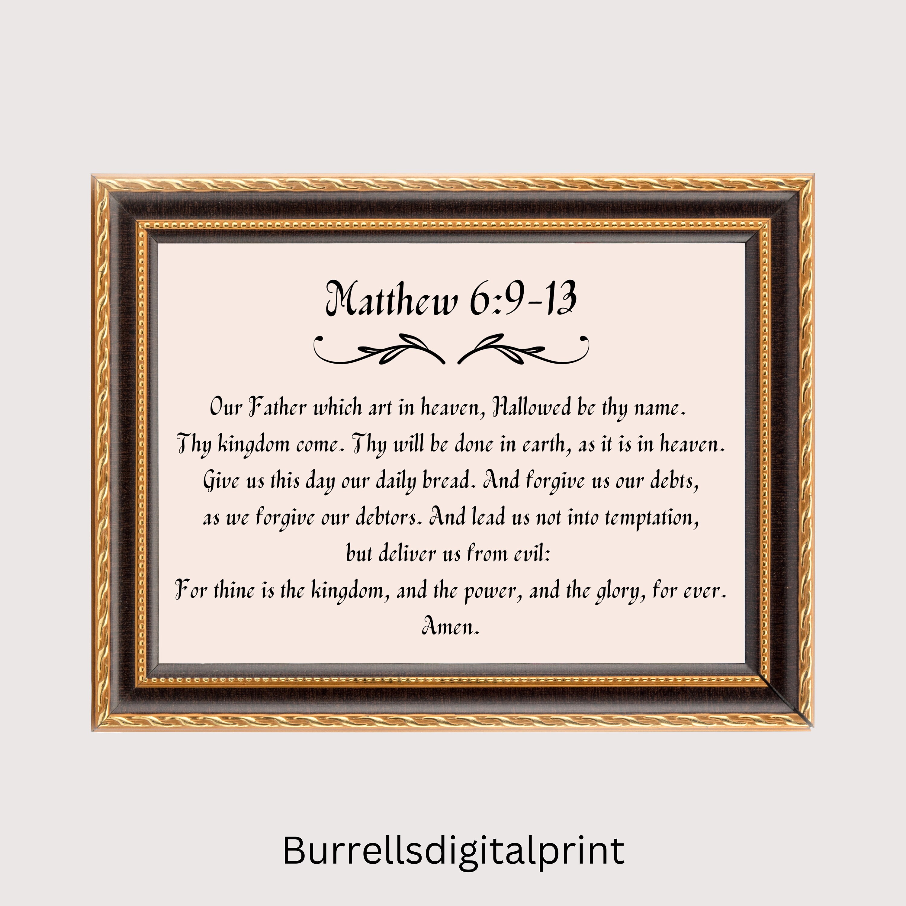 Christian Gallery Set of Nine, DIGITAL DOWNLOAD, Matthew 6 9-13 ...
