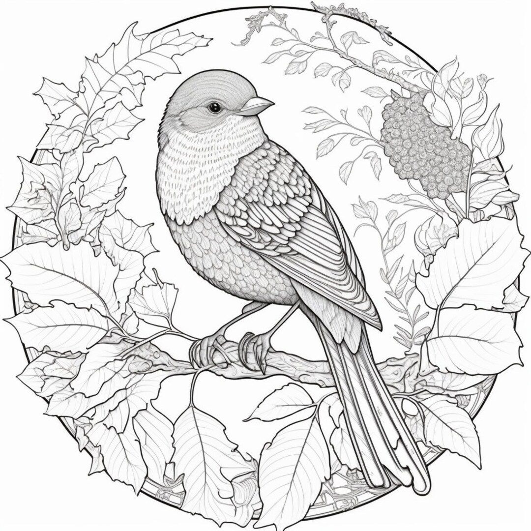 Avian Adventures: 20 Detailed and Vibrant Bird Coloring Pages - Etsy