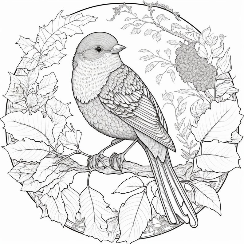 Avian Adventures: 20 Detailed and Vibrant Bird Coloring Pages for ...