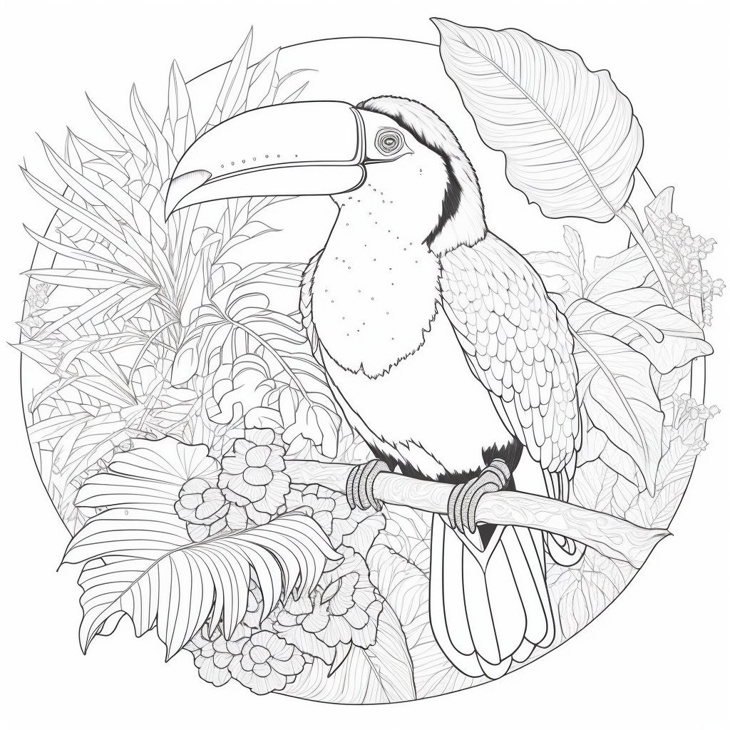 20 Pages of Vibrant Toucan Coloring Adventure - Etsy