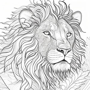 12 Intricate Lion Face Coloring Pages: Adult Coloring Page - Etsy