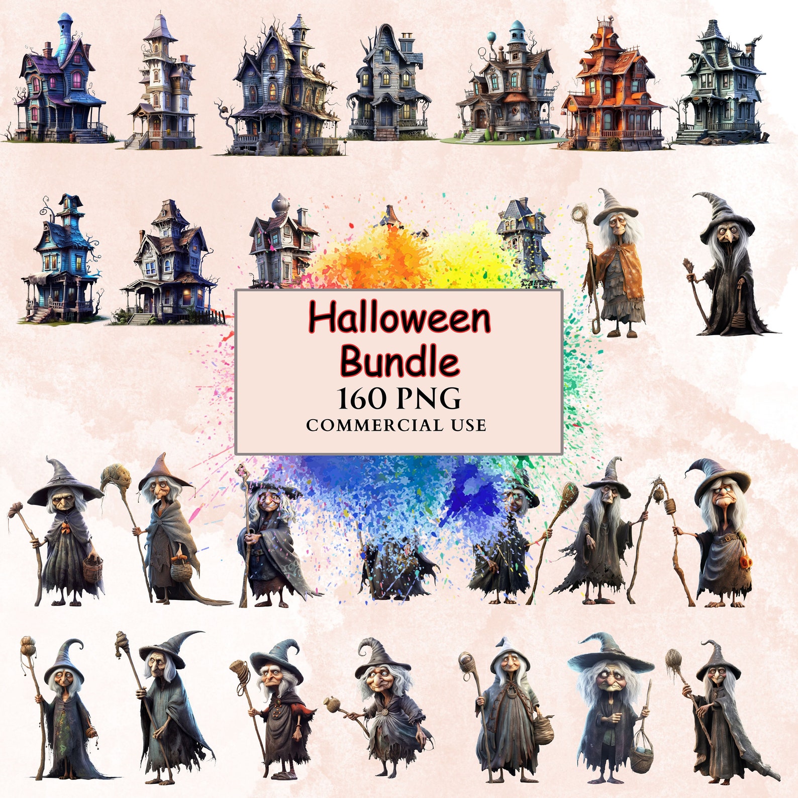 Halloween Bundle Clipart, Halloween Clipart, Cartoon Clipart, Kids ...