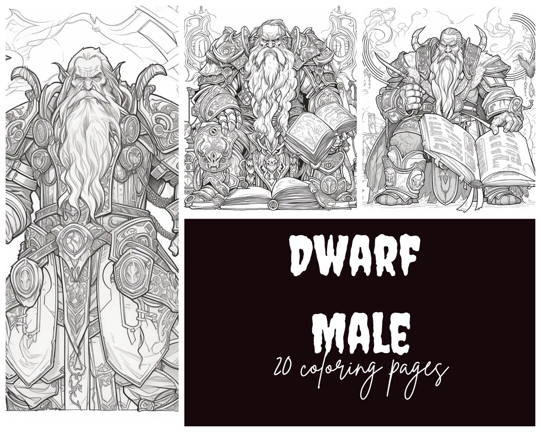 Dwarf Warlock: A Stunning Collection of 20 Beautiful Pages for Adults to Color Perfect for ...