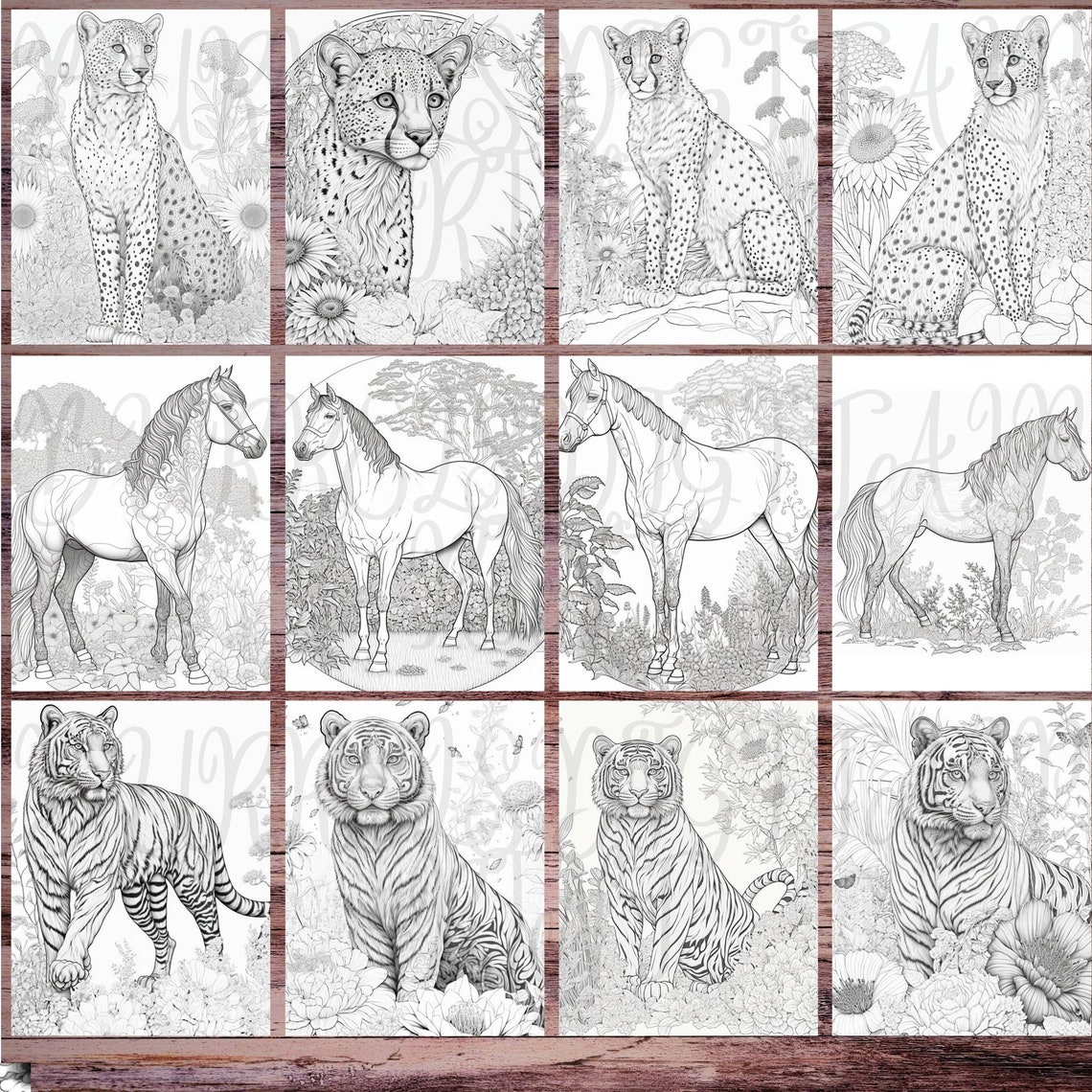250 Animal Coloring Pages Animal Coloring Book Relaxing Coloring Pages ...