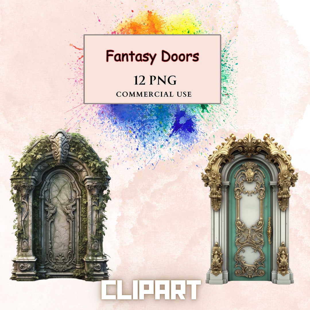 Fantasy Doors Clipart Bundle, Digital Scrapbooking Elements, Fantasy ...