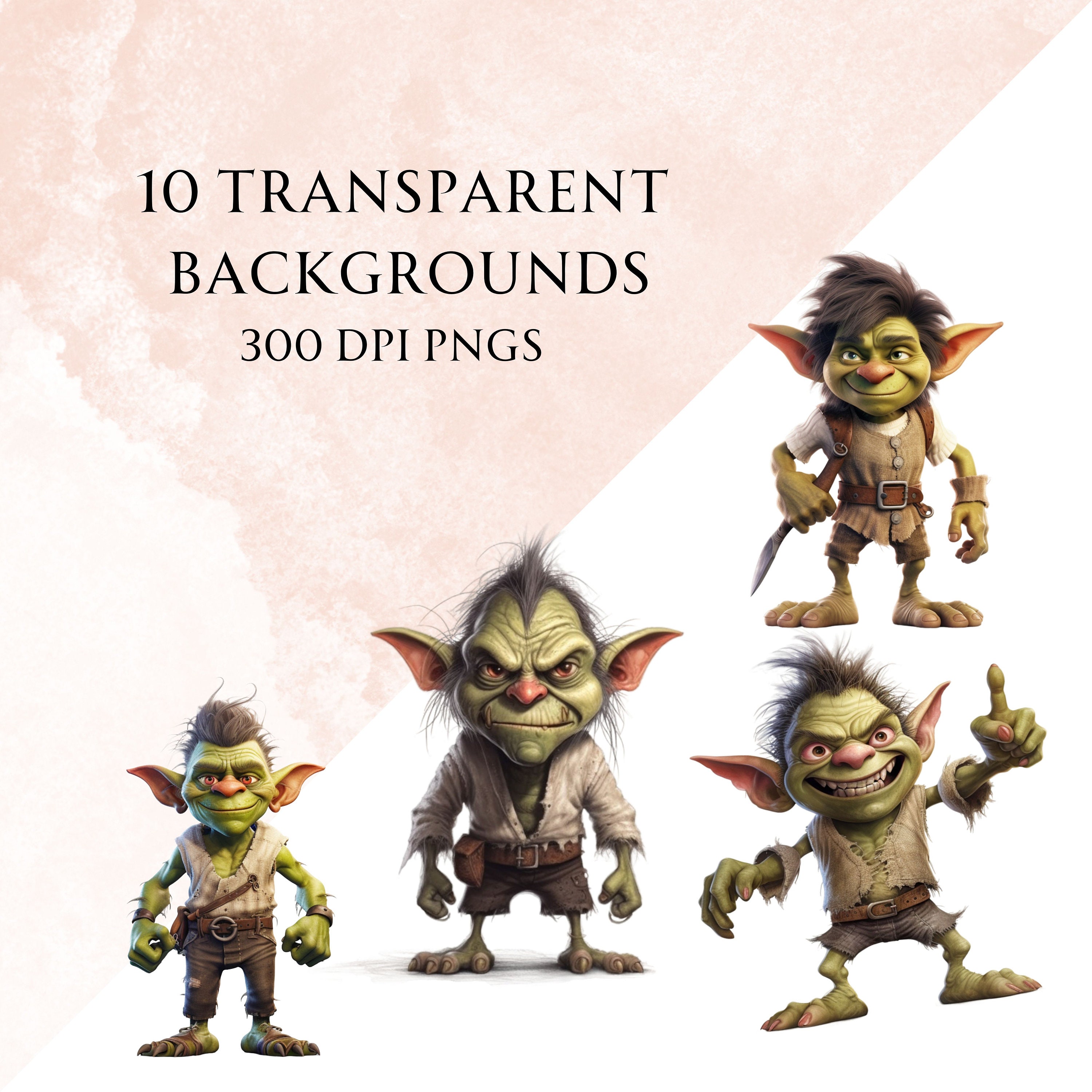 Goblin Clipart, Clipart for Commercial Use, Transparent Pngs, Fantasy ...