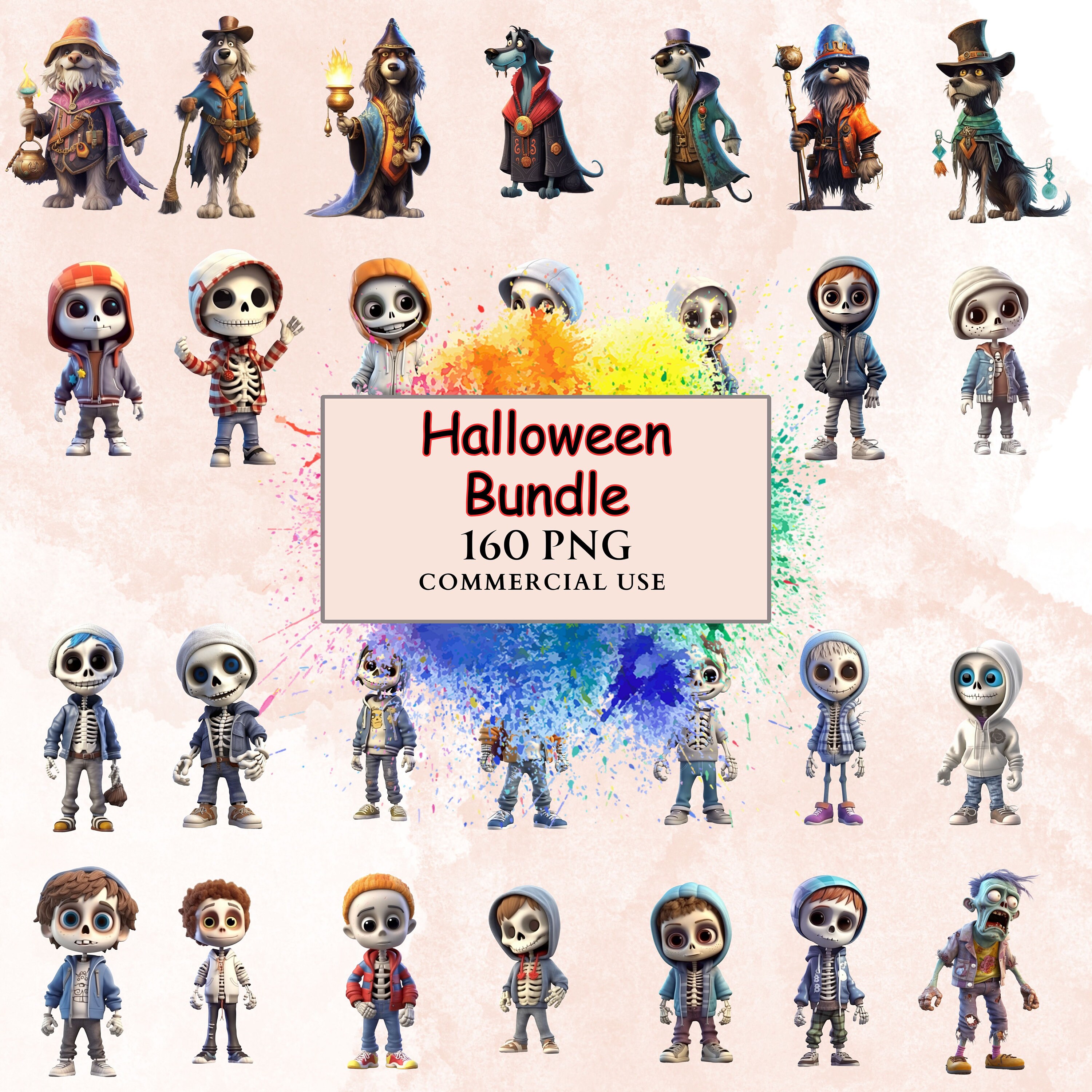 Halloween Bundle Clipart, Halloween Clipart, Cartoon Clipart, Kids ...