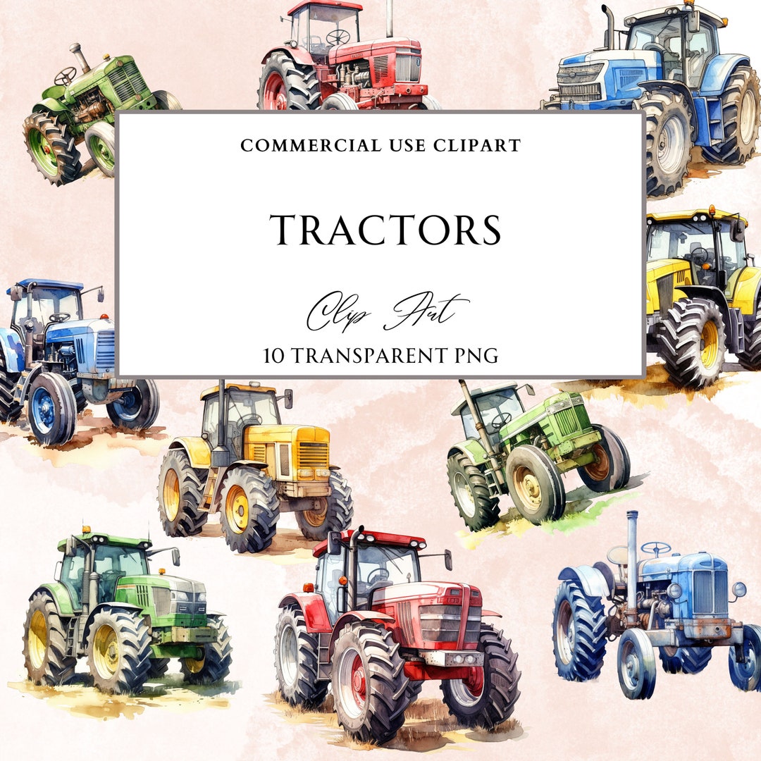 Tractor Clipart Mega Bundle, Clipart for Commercial Use, Transparent ...