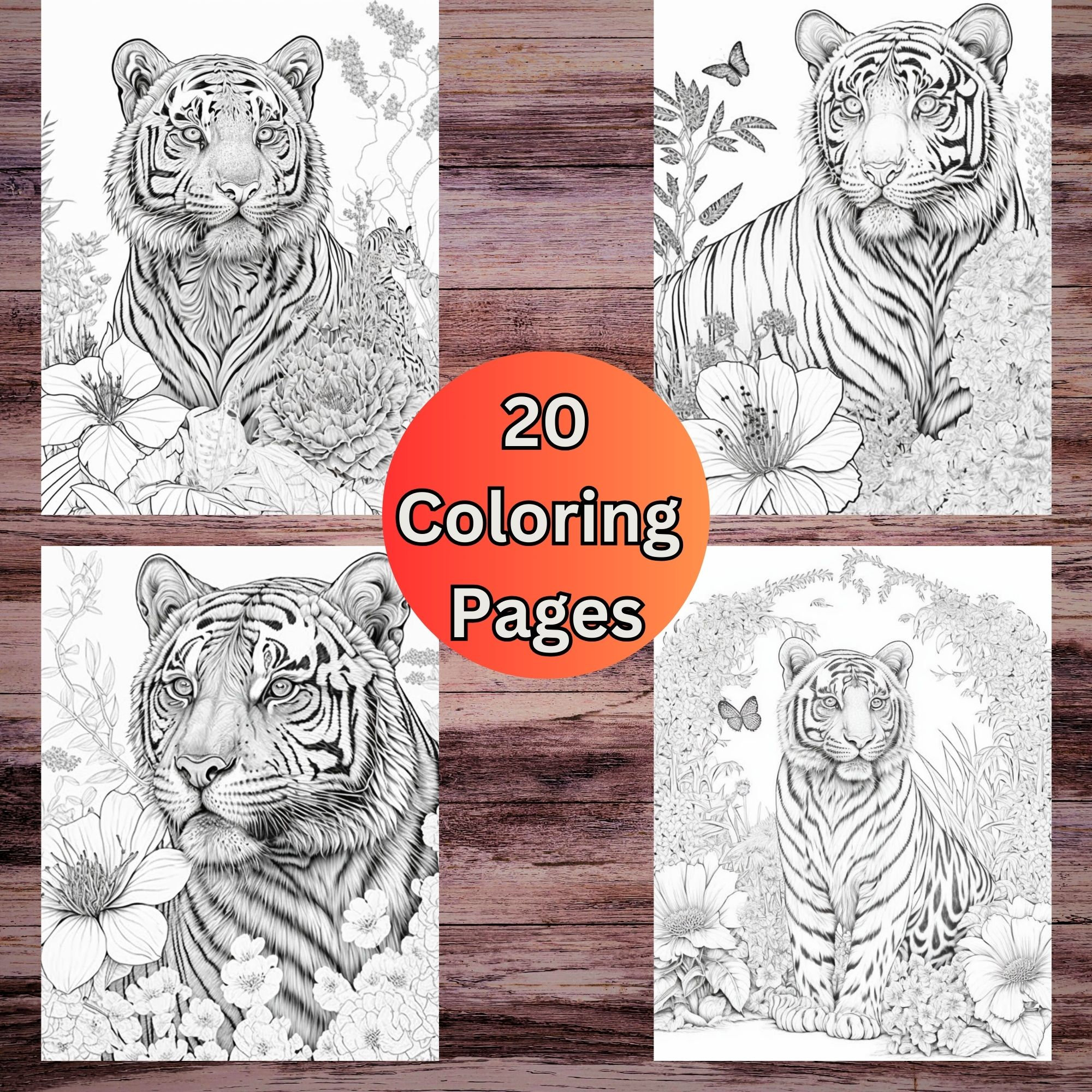 Relax and Roar: 20 Majestic and Relaxing Tiger Coloring Pages for ...