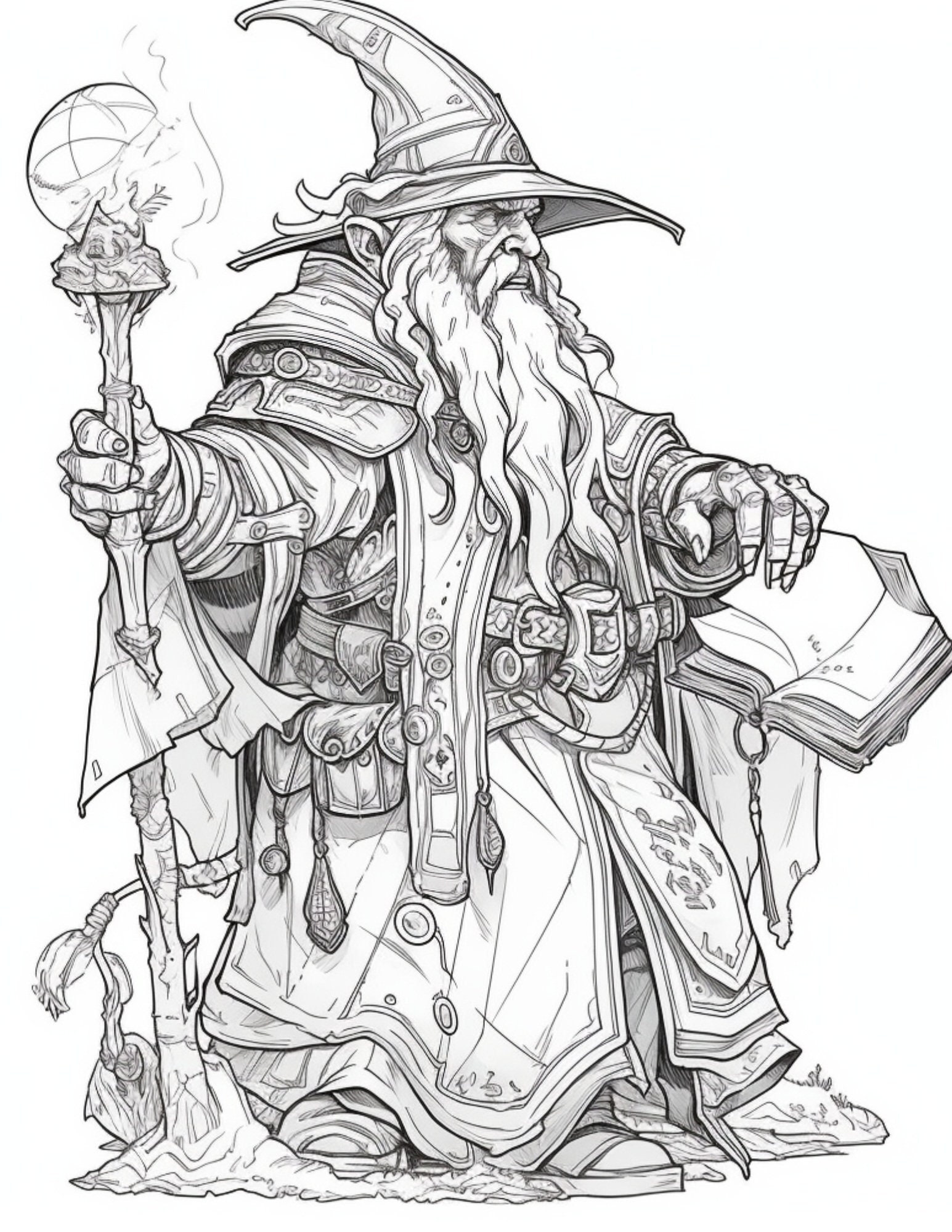 Dwarf Mages: A Stunning Collection of 20 Beautiful Pages for Adults to ...