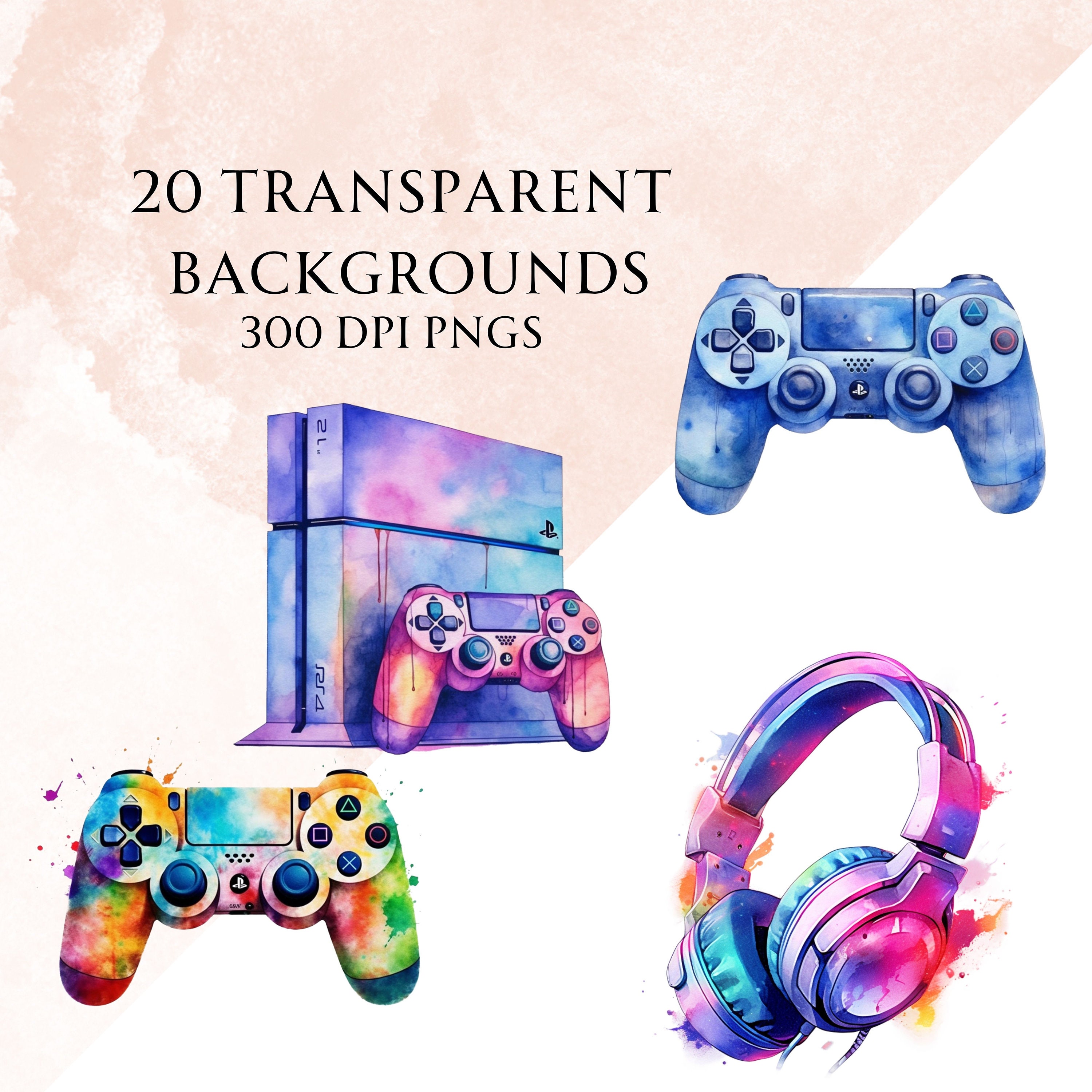 Watercolor Playstation Clipart PNG Bundle Watercolor Digital - Etsy