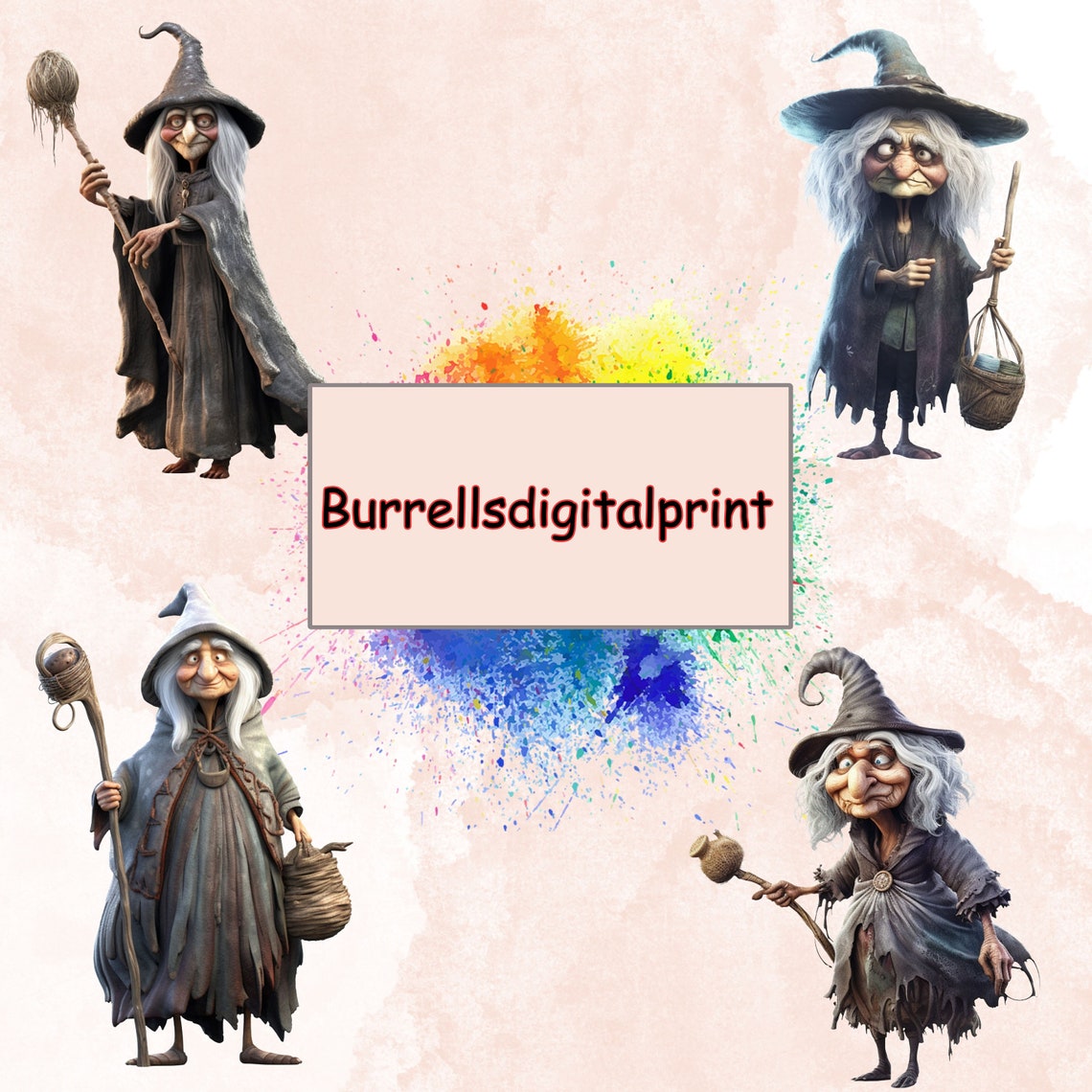 Witch Clipart, Cute Old Witches Pngs, Transparent Pngs, Commercial Use ...